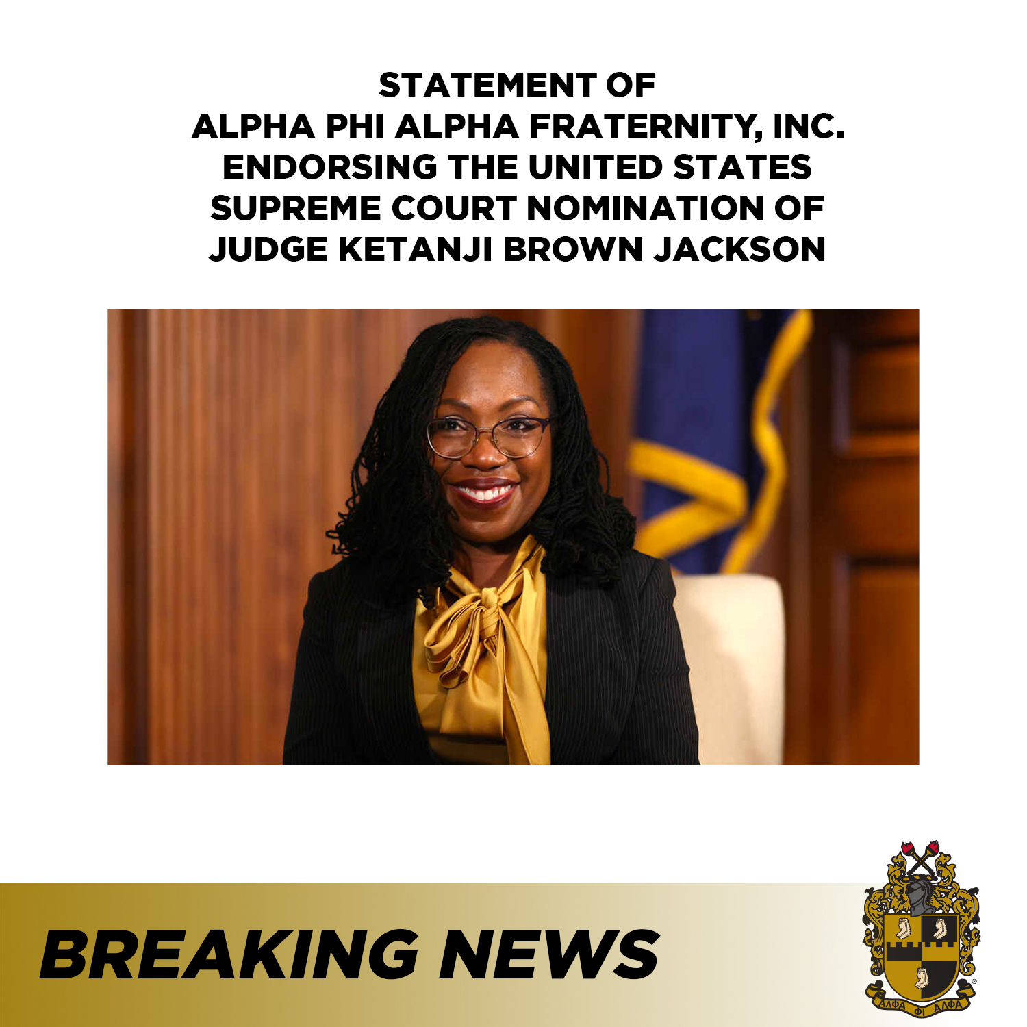 STATEMENT OF ALPHA PHI ALPHA FRATERNITY, INC. ENDORSING THE UNITED ...